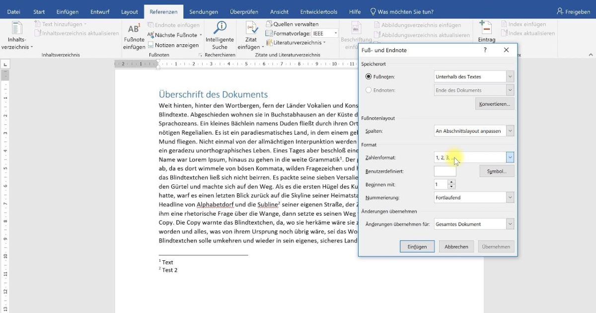Fußnoten, Literaturverzeichnis, Zitate und Quellen – Word-Tutorial