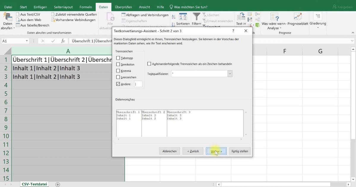 Csv Datei In Excel Importieren Und Zu Tabelle Umwandeln Excel Tutorial