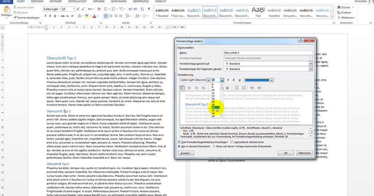 Formatvorlagen verwenden und bearbeiten – Word-Tutorial