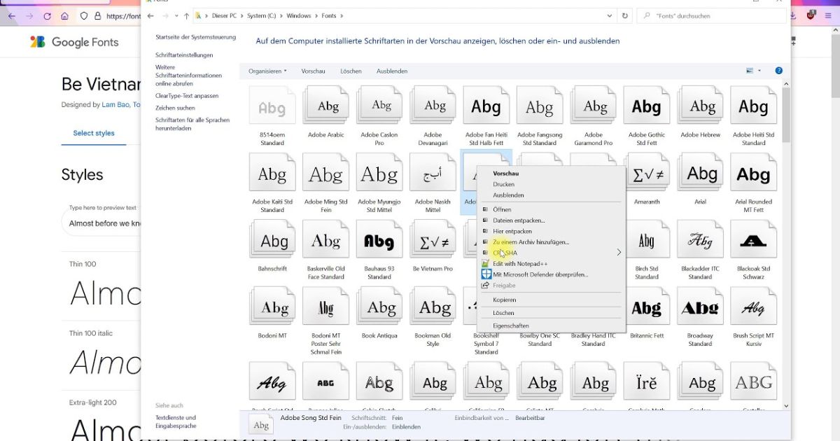 Neue Schriftart installieren – Windows-Tutorial