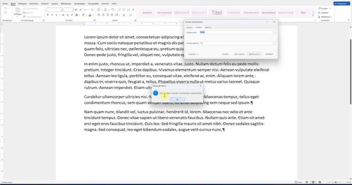 Doppelte Leerzeichen und Absätze löschen – Word-Tutorial