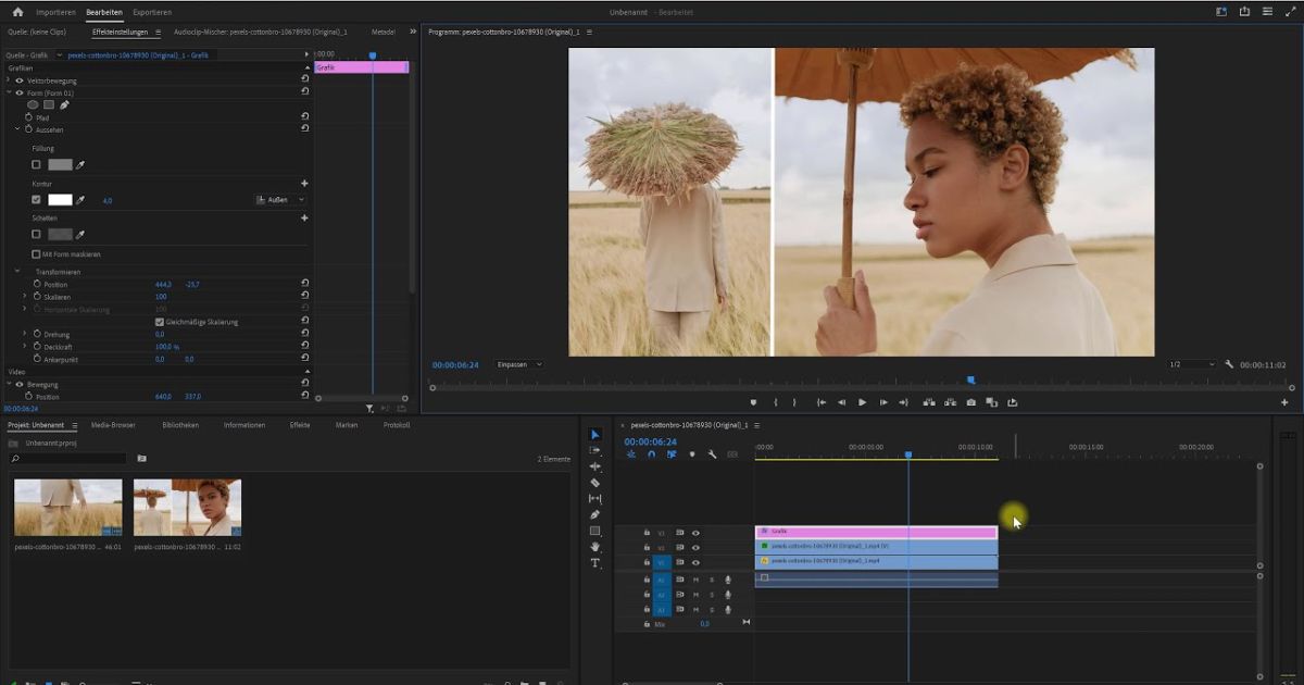 Splitscreen erstellen (Split Screen Effekt) – Premiere-Pro-Tutorial