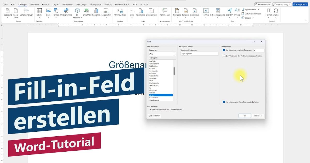 Fill-in-Feld erstellen – Word-Tutorial