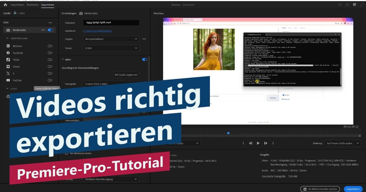Video exportieren (Export-Einstellungen erklärt) – Premiere-Pro-Tutorial