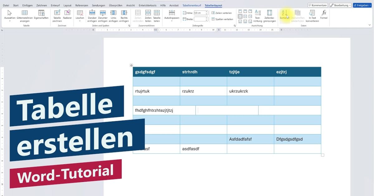 Tabelle erstellen und formatieren – Word-Tutorial