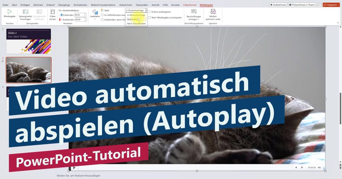 Video automatisch starten (Autoplay) – PowerPoint-Tutorial