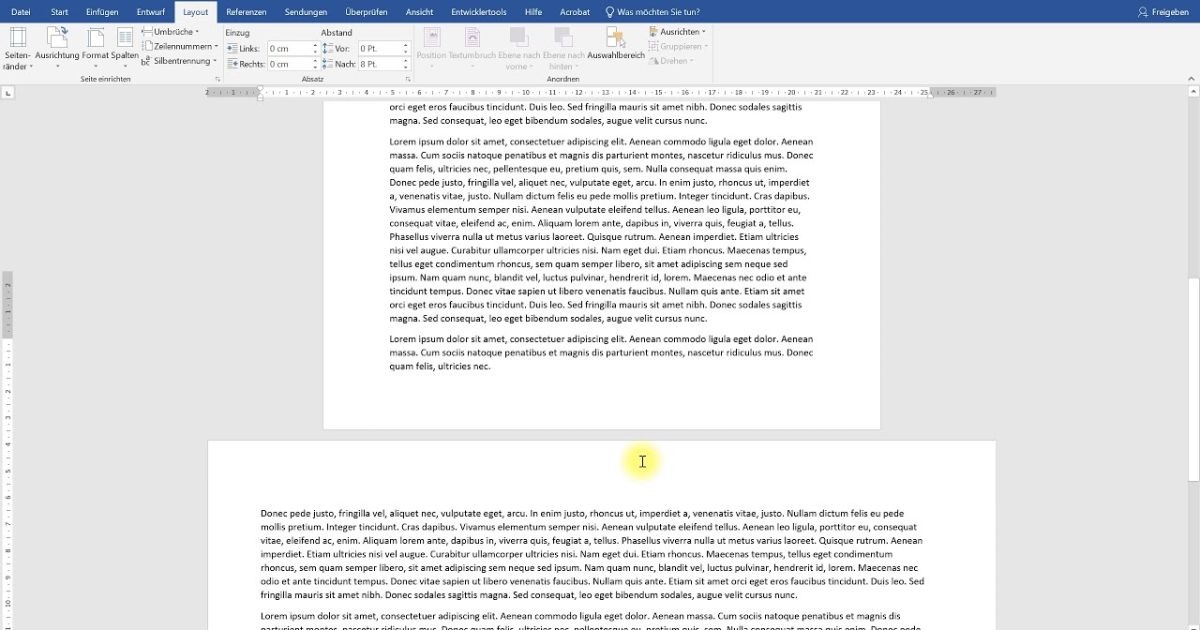 Seitenformat je Seite einstellen (Hochformat und Querformat im Dokument ...