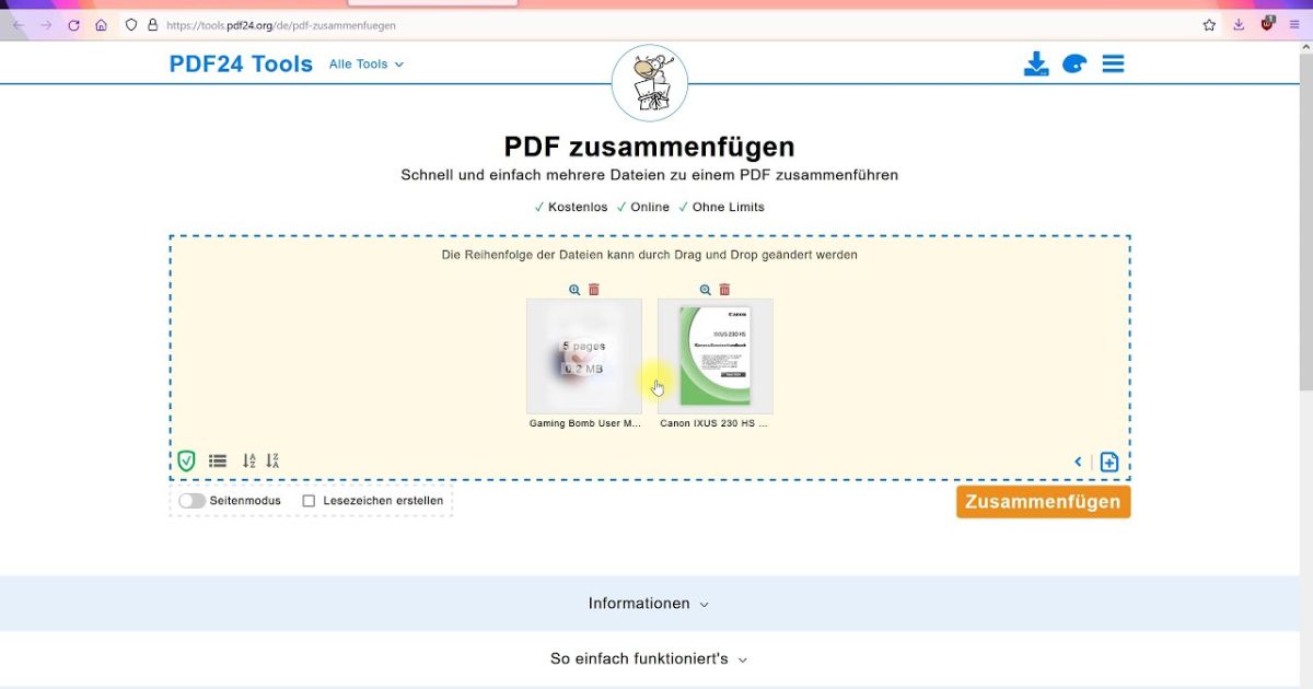 Mehrere PDFs zusammenfügen (PDF-Dateien kombinieren) – Tutorial ohne extra Programm